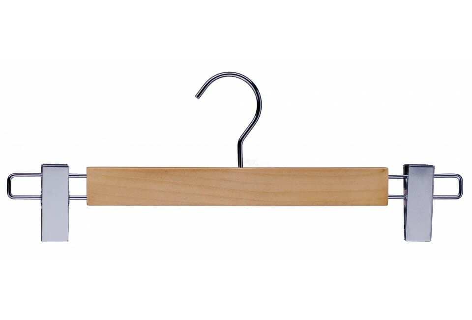 Cintre en bois avec pinces pour jupes et pantalon (CPBM)